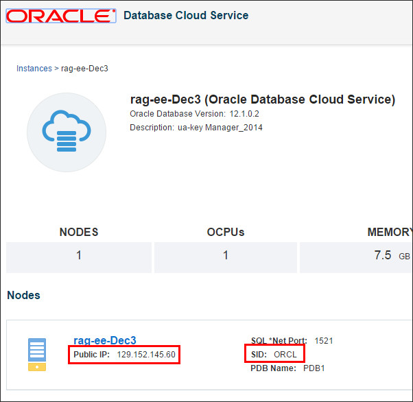SSHトンネルを通してのDatabase Cloud Service (DBaaS)インスタンスへの接続